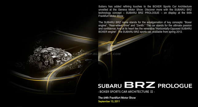 Subaru Names its RWD Coupe the BRZ, will Show New Concept in Frankfurt ...