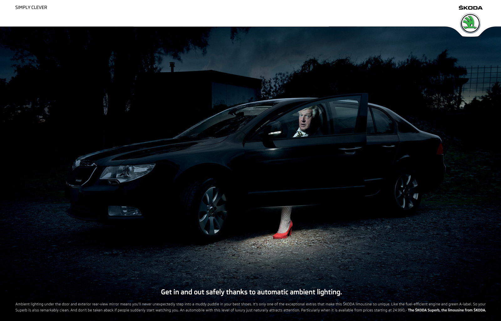 Superb: Skoda's Cheeky Print Ad on Automatic Ambient Lighting | Carscoops