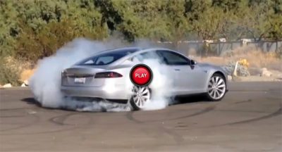 This is What a Tesla Model S EV Burnout Looks and Sounds Like | Carscoops