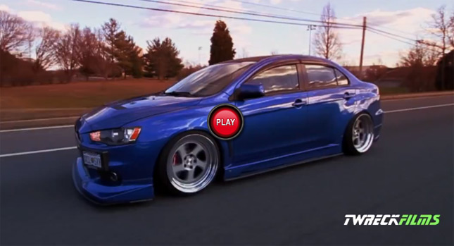 Stanced Evo 8 Blue
