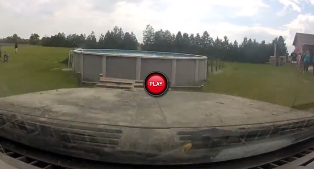 Canadians Take Down a Swimming Pool with a Jeep Cherokee | Carscoops
