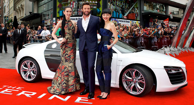 The Wolverine Star Catches a Ride in an Audi R8 for Red Carpet Movie ...