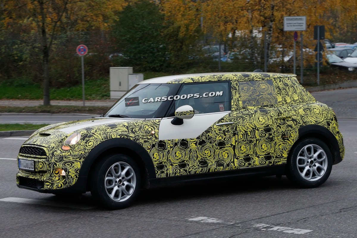 Spied: MINI's New 2015 Five-door Hatchling Goes Out for a Ride | Carscoops