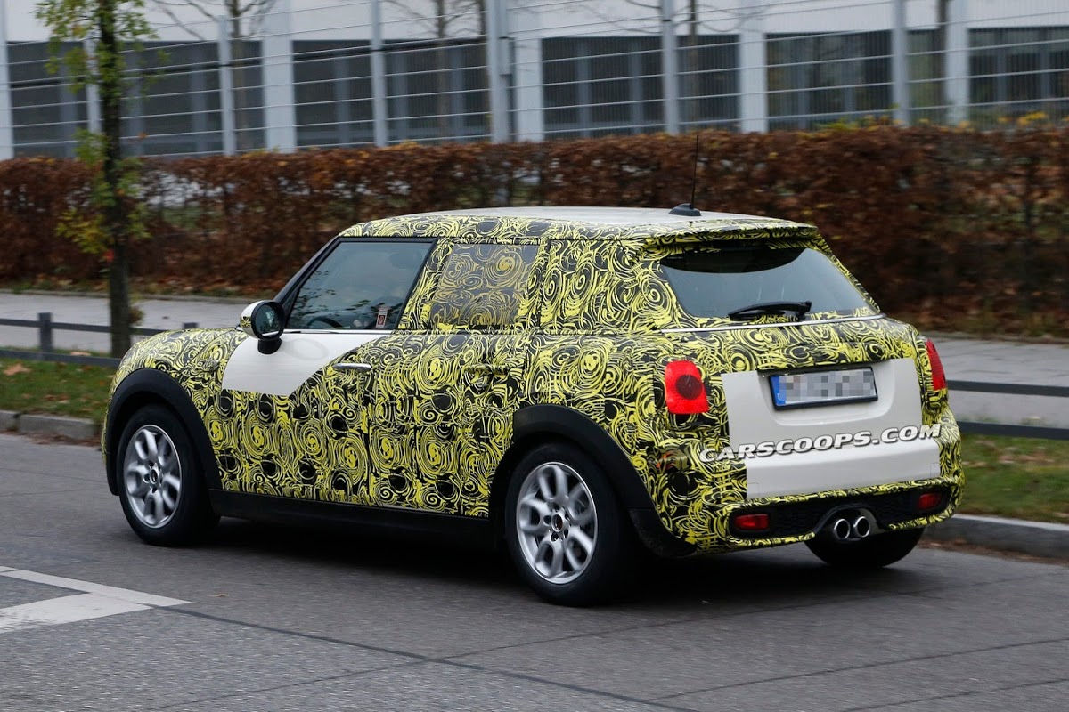 Spied: MINI's New 2015 Five-door Hatchling Goes Out for a Ride | Carscoops