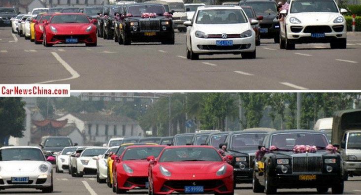 Posh Chinese Wedding Convoy Made Up Exclusively of Super- and Luxury ...