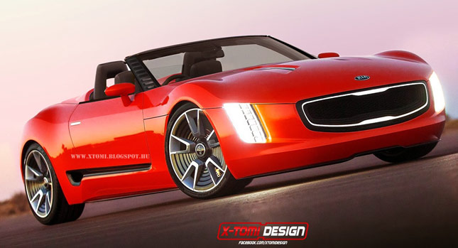 Kia GT4 Stinger Concept Rendered Roofless | Carscoops