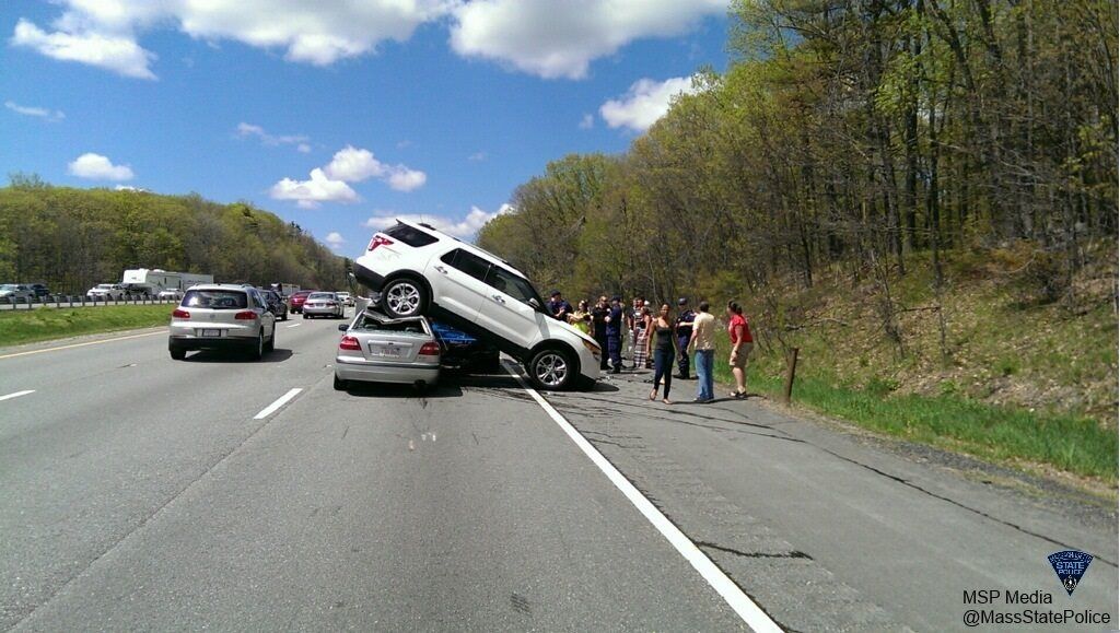 How the Heck This Did Ford Explorer Get On Top of Volvo Sedan? | Carscoops