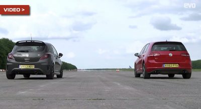 VW Golf GTI Performance Drag Races Vauxhall Corsa VXR Clubsport | Carscoops