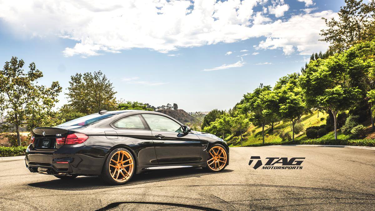 BMW M4 Coupe on Matte Black HRE and Gold MORR Wheels | Carscoops