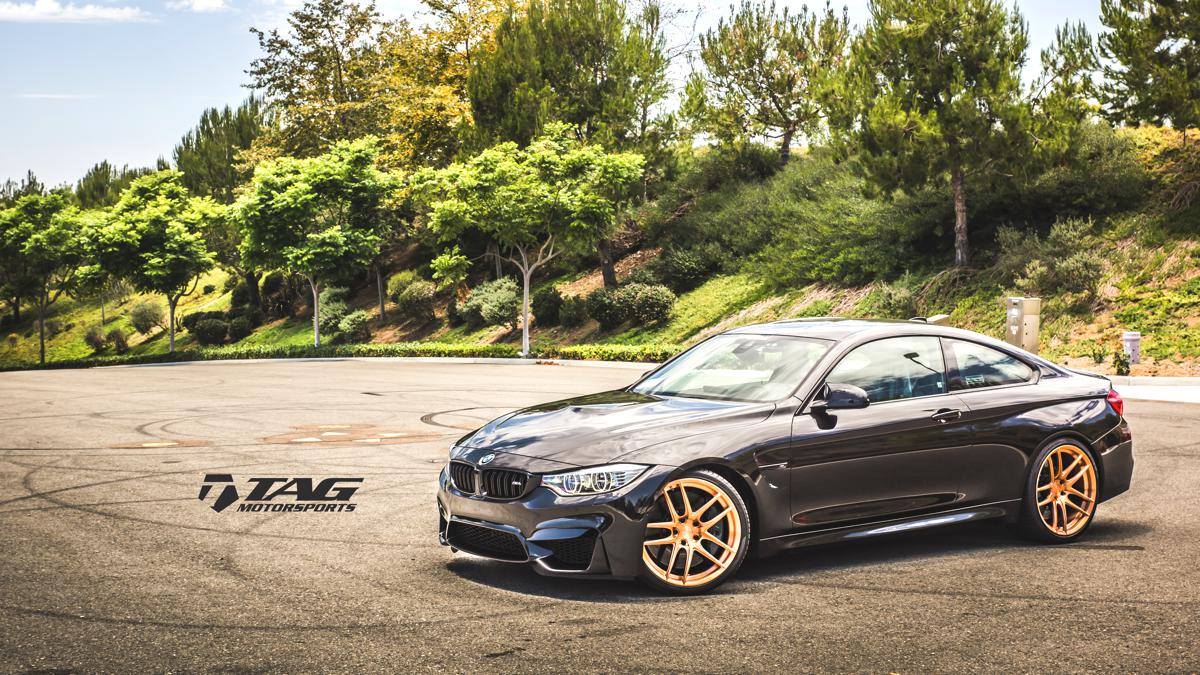 BMW M4 Coupe on Matte Black HRE and Gold MORR Wheels | Carscoops