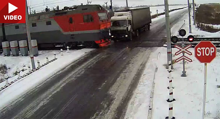 Truck Slips on Ice and Crashes Into Two Trains in Kazakhstan | Carscoops