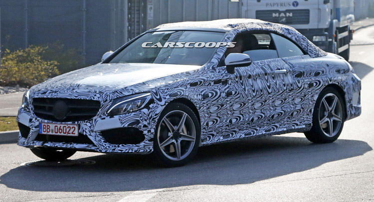 New Mercedes-Benz C-Class Cabriolet Spied With Production Body | Carscoops