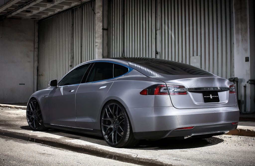 Tesla Model S P85D Caught Rocking Gloss Gunmetal Wheels | Carscoops