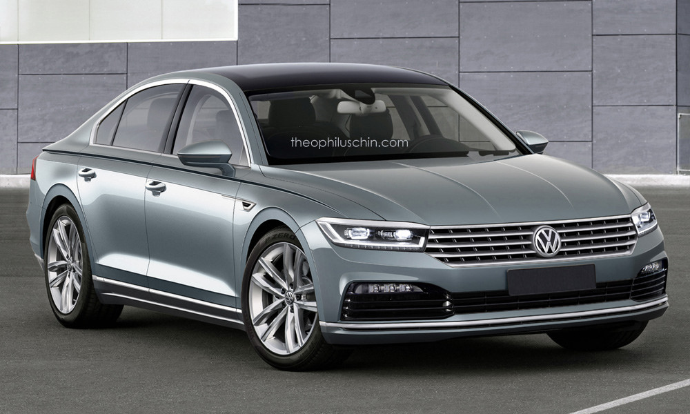 Next-Gen VW Phaeton Rendered Using C Coupe GTE & Audi A8 Bits | Carscoops
