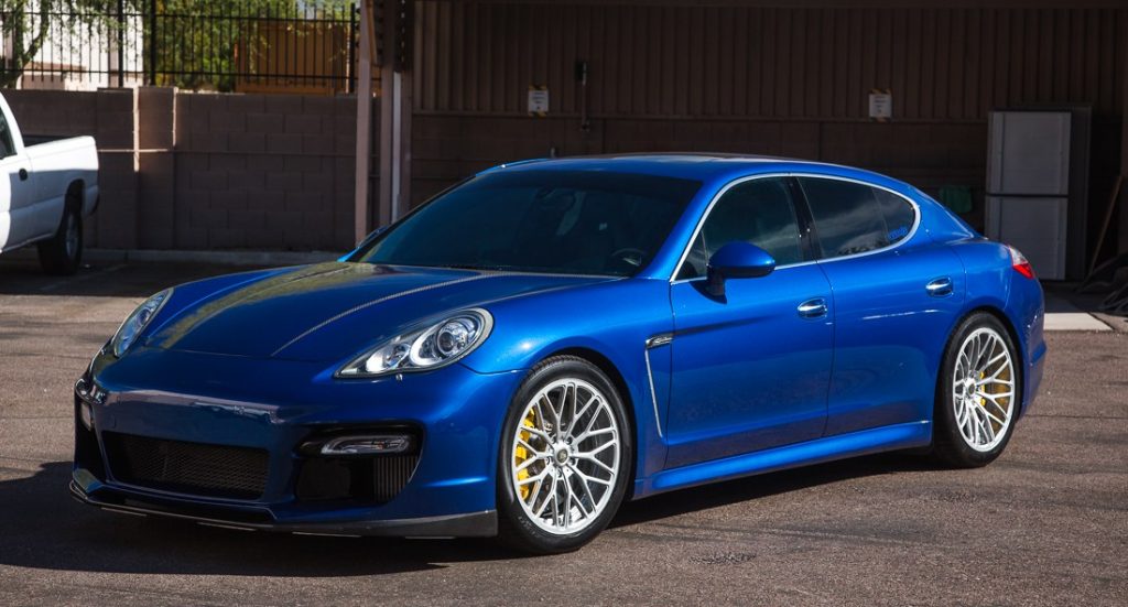 Sapphire Blue Panamera Turbo Poses On Custom 20″ Forged Wheels | Carscoops