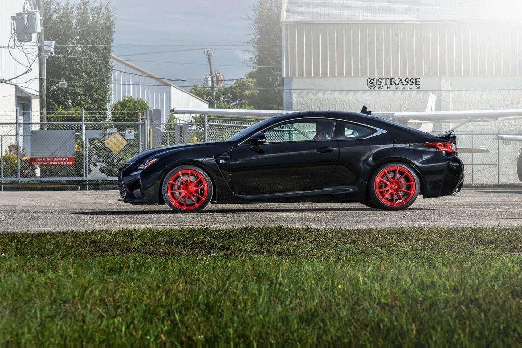 Evil-Looking Lexus RC F Dresses With 19″ Gloss Brushed Red Alloys ...