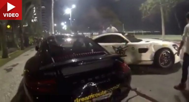 Mercedes-AMG GT Crashes Into Parked 911 & 458 Italia In Brazil | Carscoops