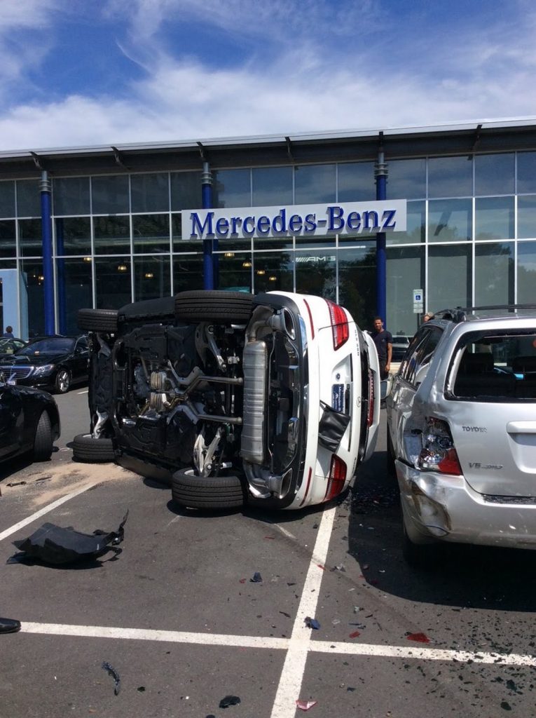 Woman Flips Over $60,000 Mercedes During Test Drive, Causes Damage To 5 ...