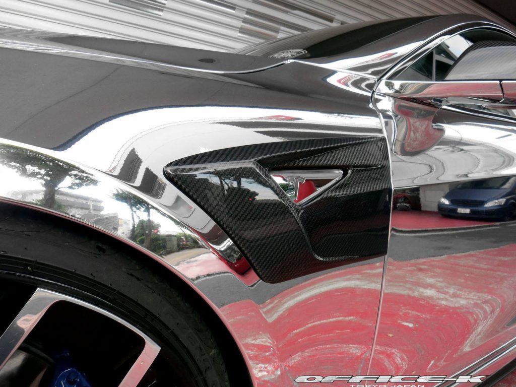 Tesla Model S Gets Chromed & Lowered At Office-K | Carscoops