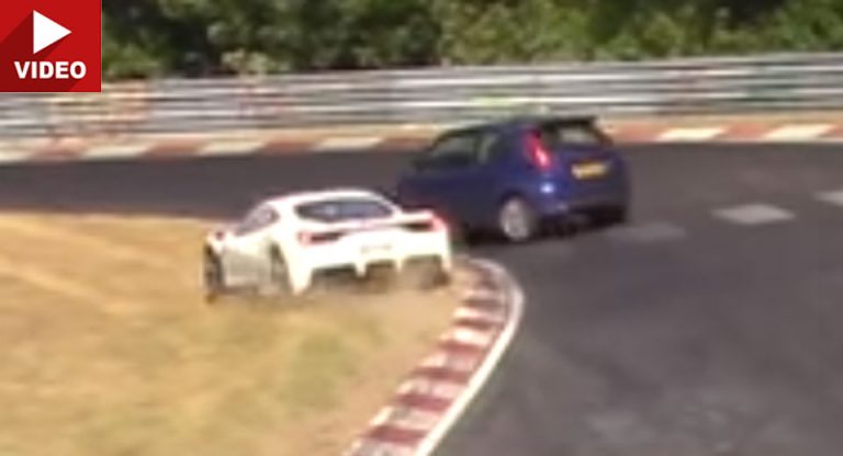 Foolish Ford Fiesta Driver Almost Causes Ferrari 458 Crash At The ...