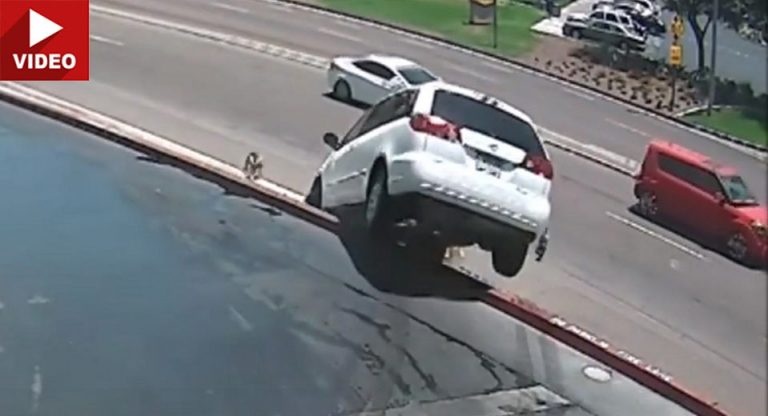 Toyota Minivan Falls Over After Exiting Montana Carwash | Carscoops