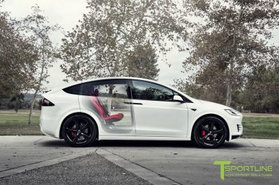 Custom Tesla Model X With Bentley Red Interior Selling For $180K ...