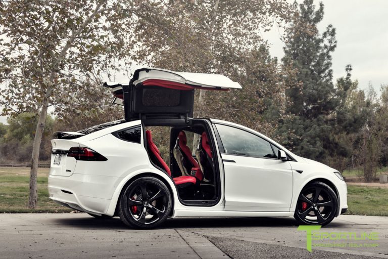 Custom Tesla Model X With Bentley Red Interior Selling For $180K ...
