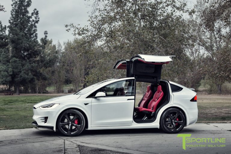 Custom Tesla Model X With Bentley Red Interior Selling For $180K ...