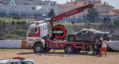 Ferrari 488 Wrecked In High Speed Crash At Estoril Circuit | Carscoops