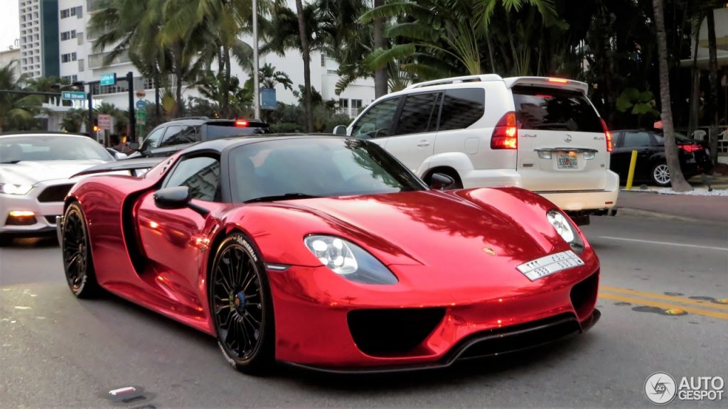 Chrome Red Porsche 918 Spyder Turns Heads On Miami Beach | Carscoops