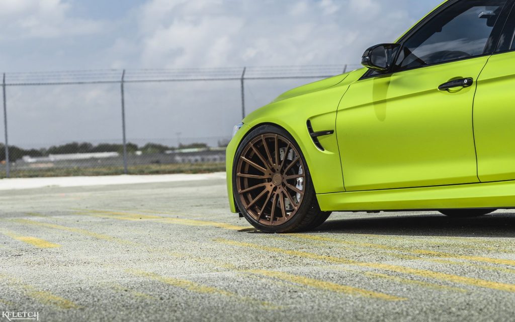 Satin Lime Green BMW M3 Strikes A Pose With Bronze Wheels | Carscoops