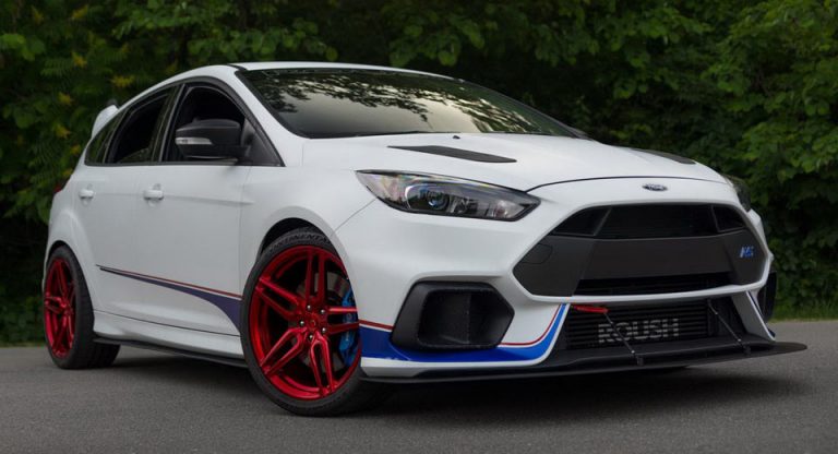 500 PS Roush Ford Focus RS Puts On Glossy Red Custom Wheels | Carscoops