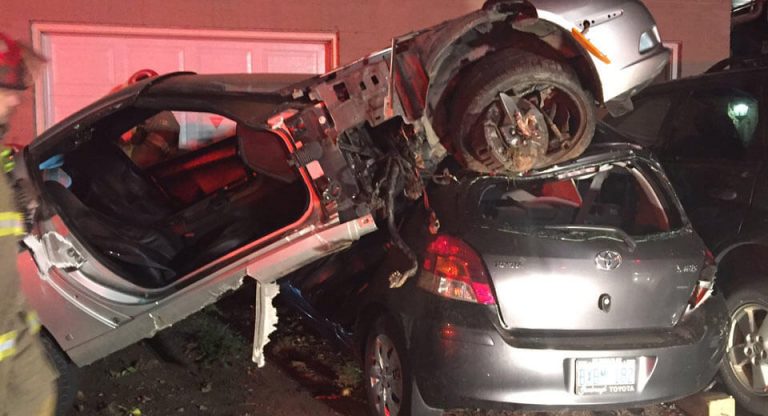 Corvette Lands On Toyota Yaris In Bizarre Canadian Driveway Crash ...