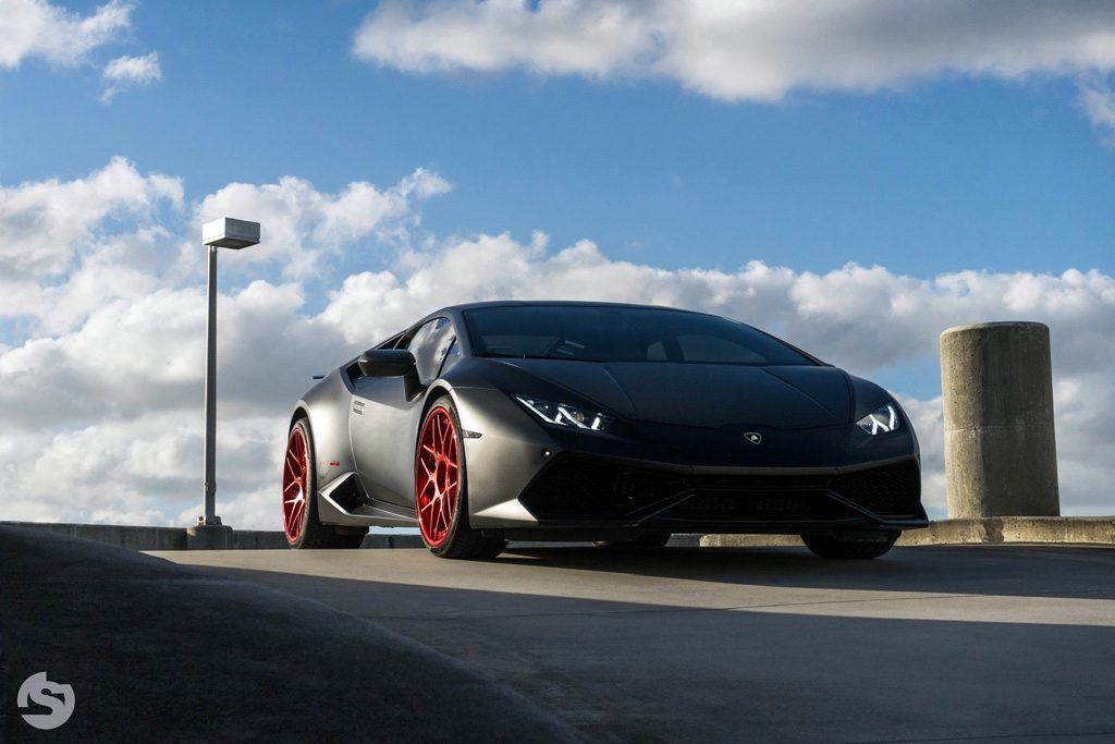 Red Lamborghini With Rims