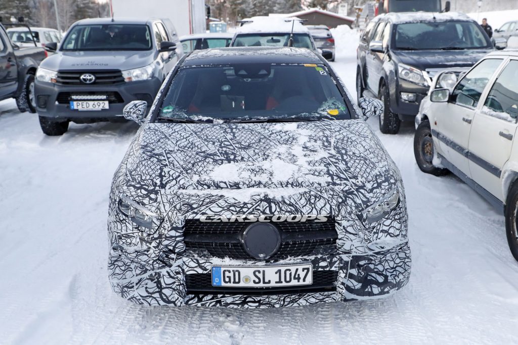 Electrified 2018 Mercedes A-Class Spotted Hiding In The Snow | Carscoops