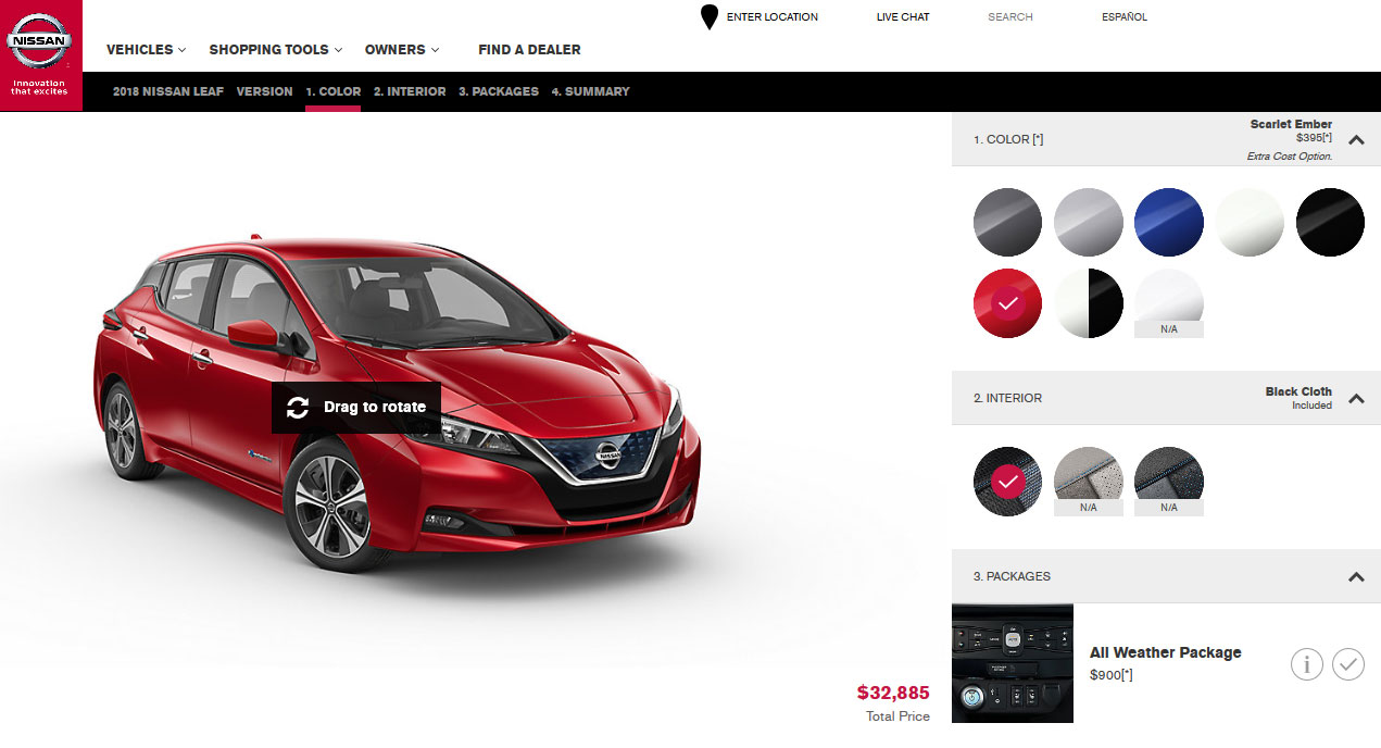 Build Your 2018 Leaf With Nissan’s New Configurator | Carscoops