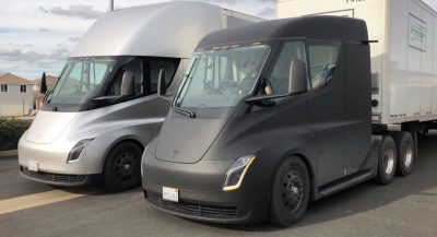 Tesla Semi Prototypes Spied At Supercharger Station | Carscoops