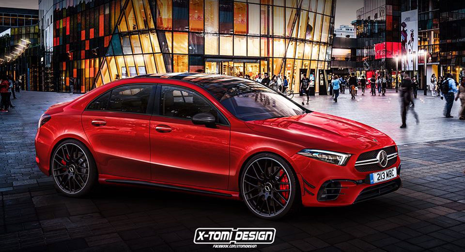 Mercedes Benz A Class Sedan Looks Mean In A45 AMG Guise Carscoops