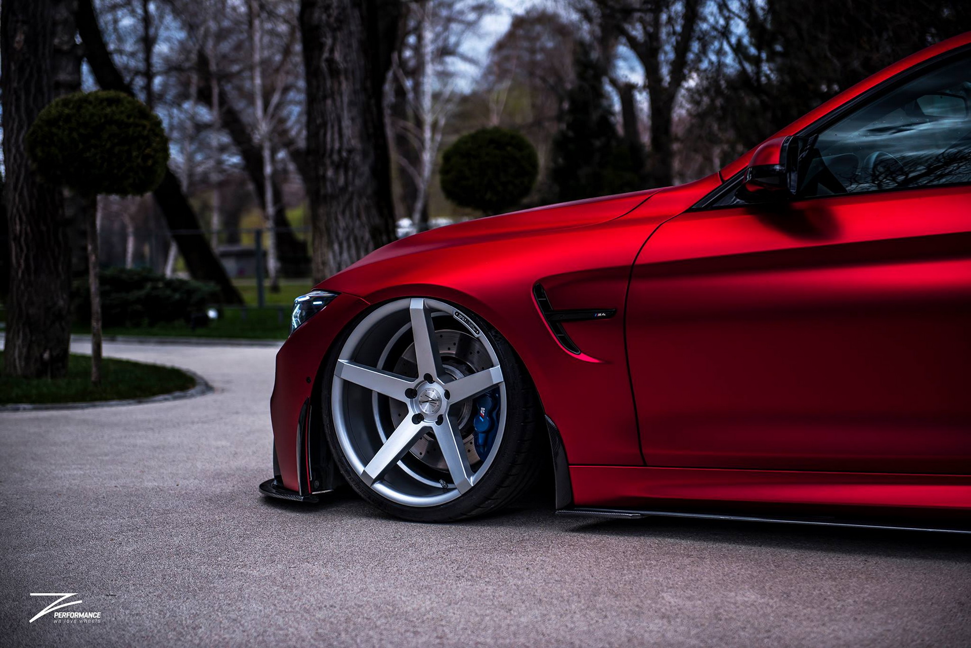 Thumbs Up Or Down? Stanced BMW M4 In Satin Red | Carscoops