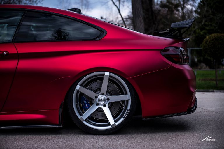 Thumbs Up Or Down? Stanced BMW M4 In Satin Red | Carscoops