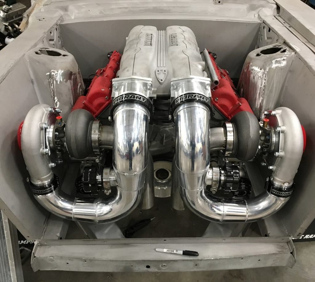 This ’68 Ford Mustang Is Getting A Twin-Turbo Ferrari V8 | Carscoops