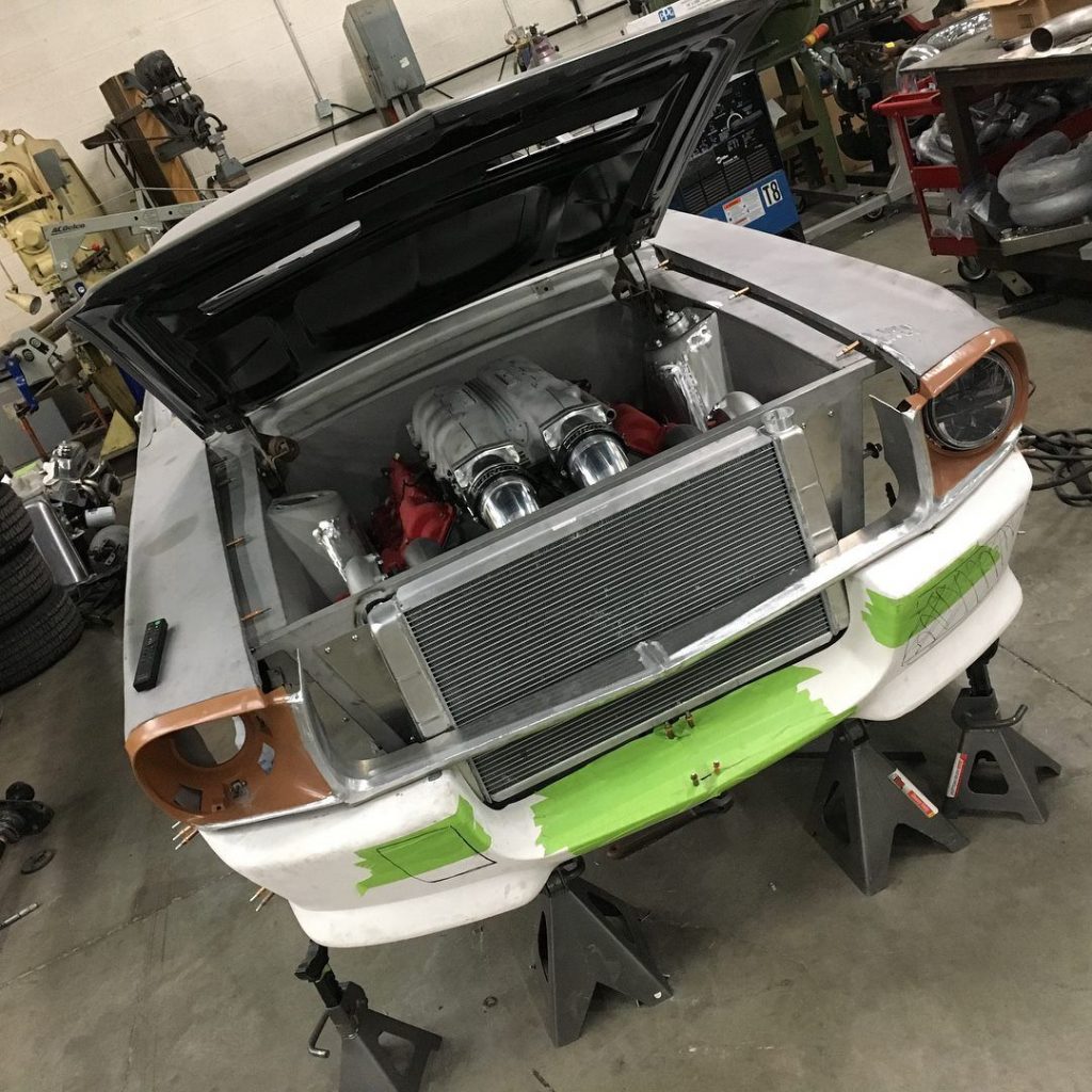 This ’68 Ford Mustang Is Getting A Twin-Turbo Ferrari V8 | Carscoops