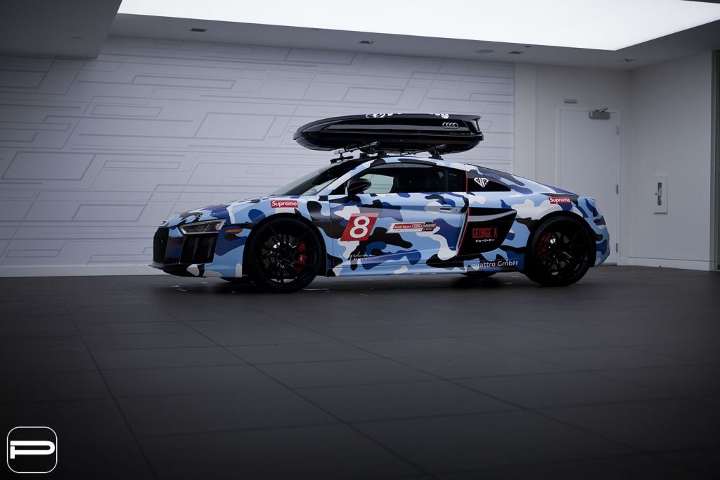 Camo-Wrapped Audi R8 With Roof Box Screams For Attention | Carscoops