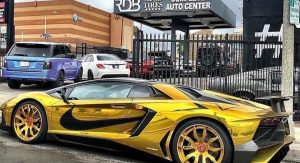 Chris Brown's Aventador SV Roadster Shines With Gold Chrome Wrap ...