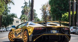 Chris Brown's Aventador SV Roadster Shines With Gold Chrome Wrap ...