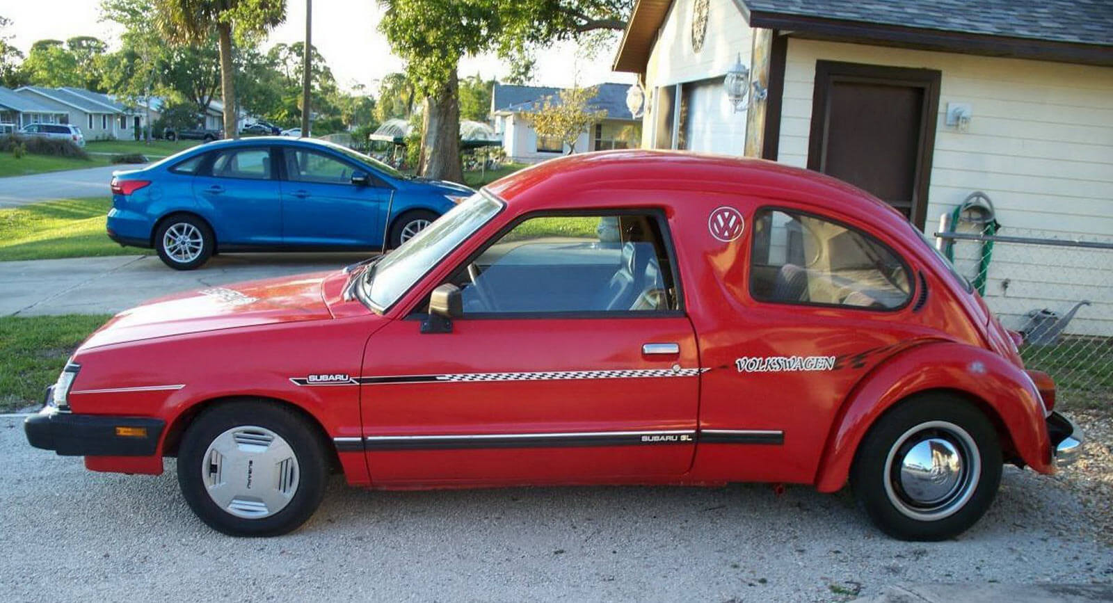 Old Subaru And Classic Beetle Join Hands In Unholy Matrimony | Carscoops