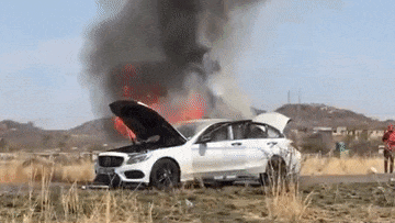 Burned To A Crisp: Mercedes-Benz C-Class Engulfed By Flames In South ...