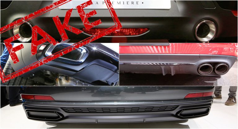 The Fake Exhaust Holes Of The Paris Auto Show Floor | Carscoops
