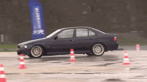 Watch How A BMW M5 E39 Dances In Between Cones On The Wet | Carscoops