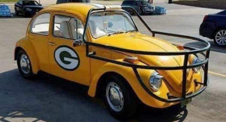 Classic VW Bug Puts On A Helmet To Root For NFL’s Green Bay Packers ...